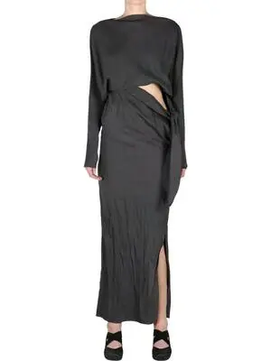 CORTANA Asymmetric Maxi Dress - Grey