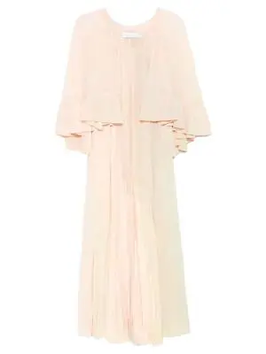 Zimmermann Illuminate Pleated Cape Dress - Orange