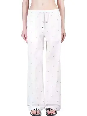 Attico Logo-embroidered Trousers - White