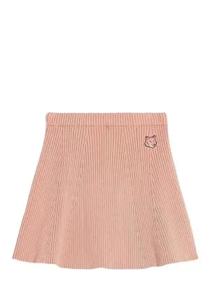 Maison Kitsuné Ribbed-knit Mini Skirt - Pink