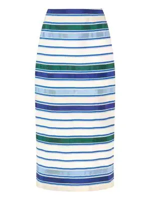Rosie Assoulin Striped Pencil Skirt - Blue