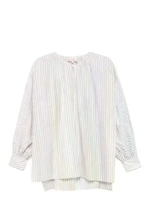 Luisa Spagnoli Cotton Striped Blouse - White