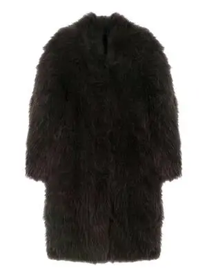 LISKA Liska Single-Breasted Shearling Coat