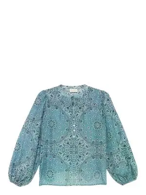 MC2 SAINT BARTH Harper Paisley Print Blouse - Blue