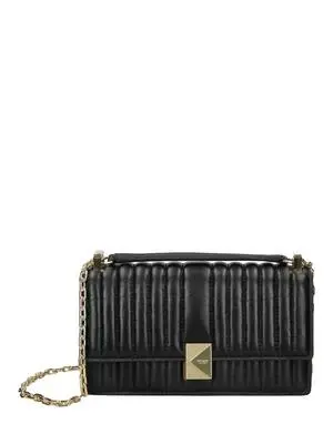Kate Spade New York Deco Quilted Leather Shoulder Bag - Black