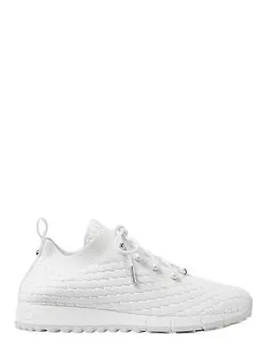 JIMMY CHOO Veles Diamond-texture Knitted Low-top Trainers - X White