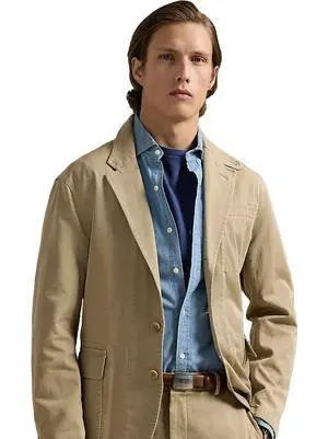 Ralph Lauren Tailored Slub Twill Suit Jacket - Khaki Hill