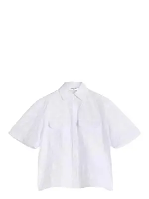 Maison Kitsuné Embroidered Short-sleeve Shirt - White