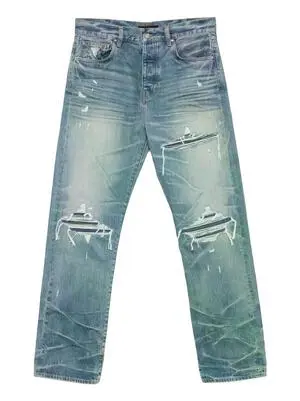 Amiri Distressed Straight-leg Jeans - Blue
