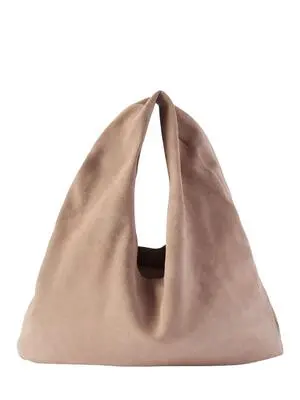 THE ROW Bindle Small Suede Shoulder Bag Neutrals