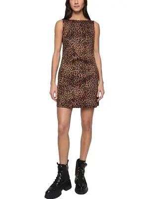 Rebecca Minkoff Aurora Mini Shift Dress - Orange Animal Print