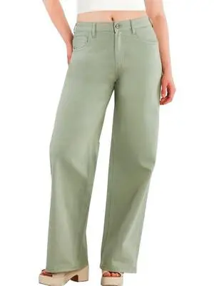 HINT OF BLU Mid-Rise Relaxed Straight Leg Jeans