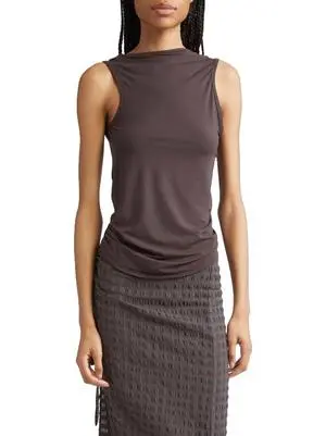 Paloma Wool Duli Asymmetrical Sleeveless Top - Brown