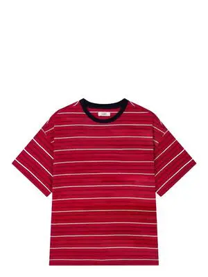 STUDIO TOMBOY Striped Short-sleeve T-shirt - Red