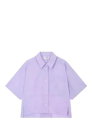 STUDIO TOMBOY Short-sleeve Collared Shirt - Purple