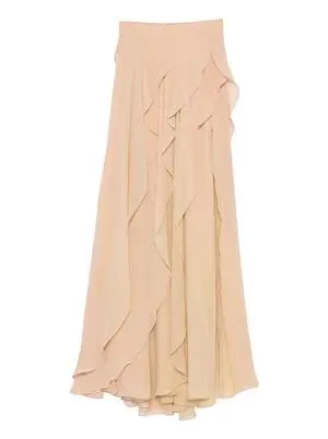 Elie Saab Silk Midi Skirt - Pink