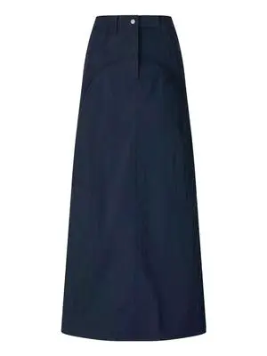 STUDIO TOMBOY Pleated A-line Maxi Skirt - Blue