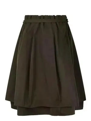 STUDIO TOMBOY Layered Drawstring Midi Skirt - Green