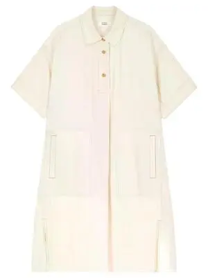STUDIO TOMBOY Dual-pocket Midi Shirt Dress - Neutrals