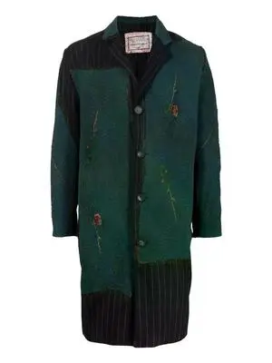 BY WALID Patchwork Button-Up Coat
