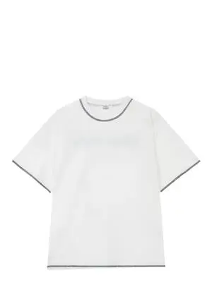 STUDIO TOMBOY Contrasting-Trim T-Shirt