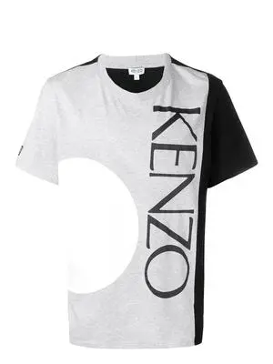 Kenzo Logo Colour-block T-shirt - Grey