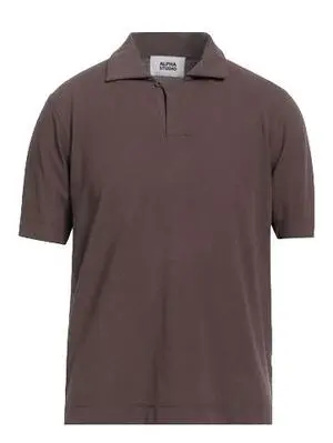 Alpha Studio Polo Shirt Military Size Cotton, Elastane - Brown