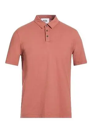 Alpha Studio Man Polo Shirt Military Green Size 46 Cotton, Elastane Brown