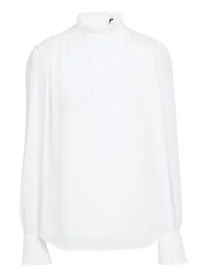 MANILA GRACE Crepe Top With Ruffles