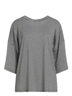 SHIRTAPORTER Striped Metallic Jersey T-shirt - Black