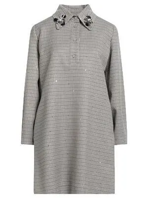 SHIRTAPORTER Mini Houndstooth Shirt Dress - Beige