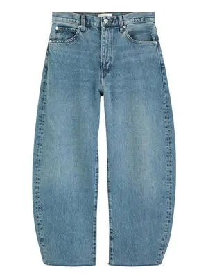 FRAME The Bubble Crop Barrel-Leg Jeans