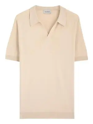 John Smedley Noah Wool Polo Shirt - Beige