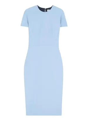 Victoria Beckham Woven Midi Dress - Blue Light