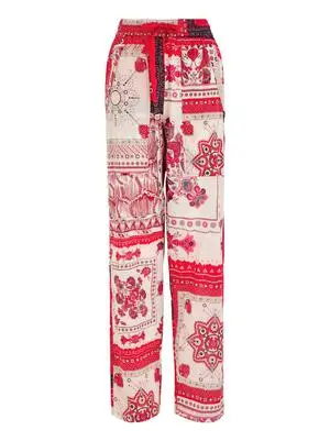Isabel Marant Printed Cotton Trousers - Red