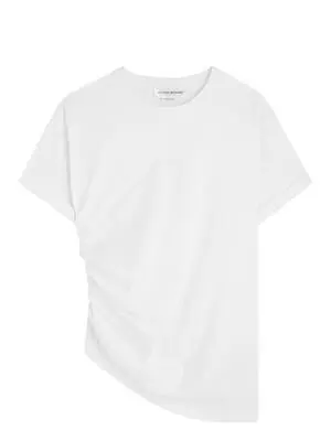 VICTORIA BECKHAM Gathered Cotton T-Shirt
