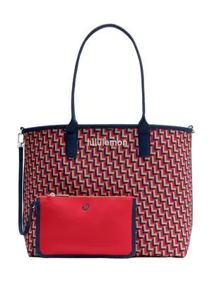 Lululemon Classic Knit Tote Bag - Club Blue/oxford Red/sheer Oak/silver