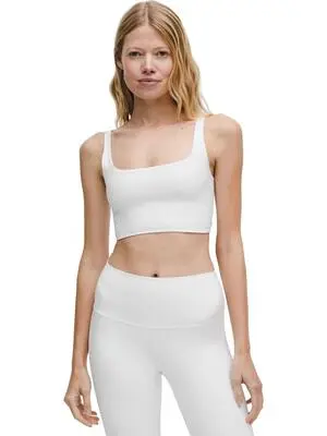 Lululemon Bend This Ribbed Scoop And Square Bra - White
