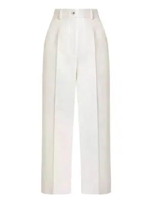 DOLCE & GABBANA Cotton-Linen Blend Trousers