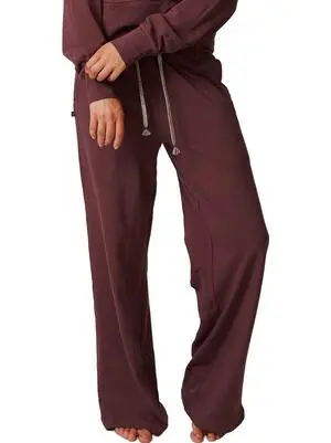 LEISURE LAB Cotton Lounge Pant Wine
