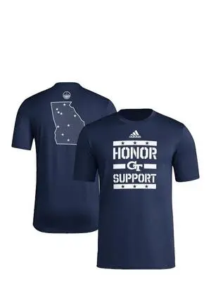 Adidas Georgia Tech Yellow Jackets Honor & Support Pre-game T-shirt - Navy