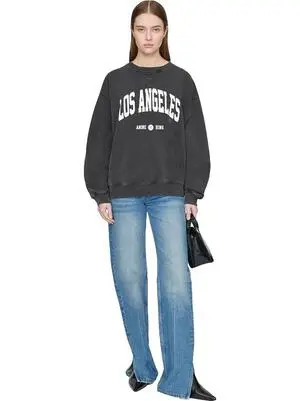 ANINE BING Ramona Sweatshirt University Los Angeles - Washed Black