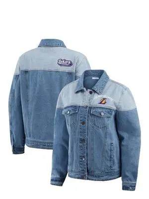 WEAR BY ERIN ANDREWS Los Angeles Lakers Denim Jacket - Blue