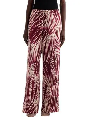 Dries Van Noten Printed Drawstring Pants - Burgundy