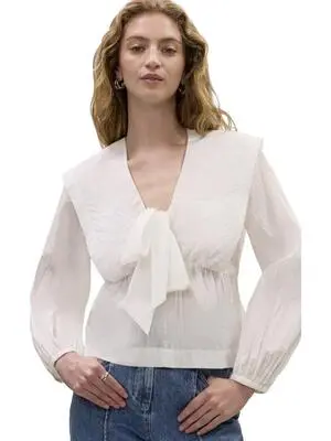 Rebecca Taylor Marietta Cape Blouse - Milk