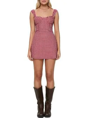 Princess Polly Faubert Minidress - Red Gingham