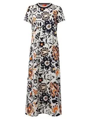 La DoubleJ Sporty Swing Cotton Jersey Midi Dress - Multicoloured