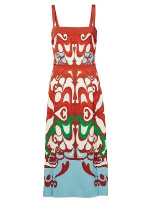La DoubleJ Phoenix Placée Satin Midi Dress - Multicoloured