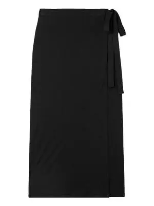 TOTEME Organic Cotton-blend Midi Wrap Skirt - Black