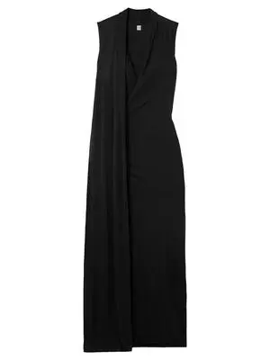 TOTEME Draped Layered Jersey Maxi Dress - Black